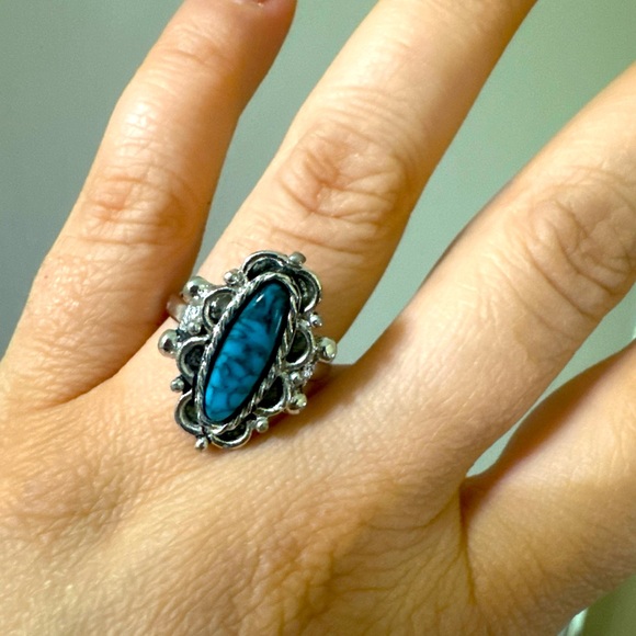 emmons | Jewelry | Vintage Emmons Silver Tone Faux Turquoise Adjustable ...